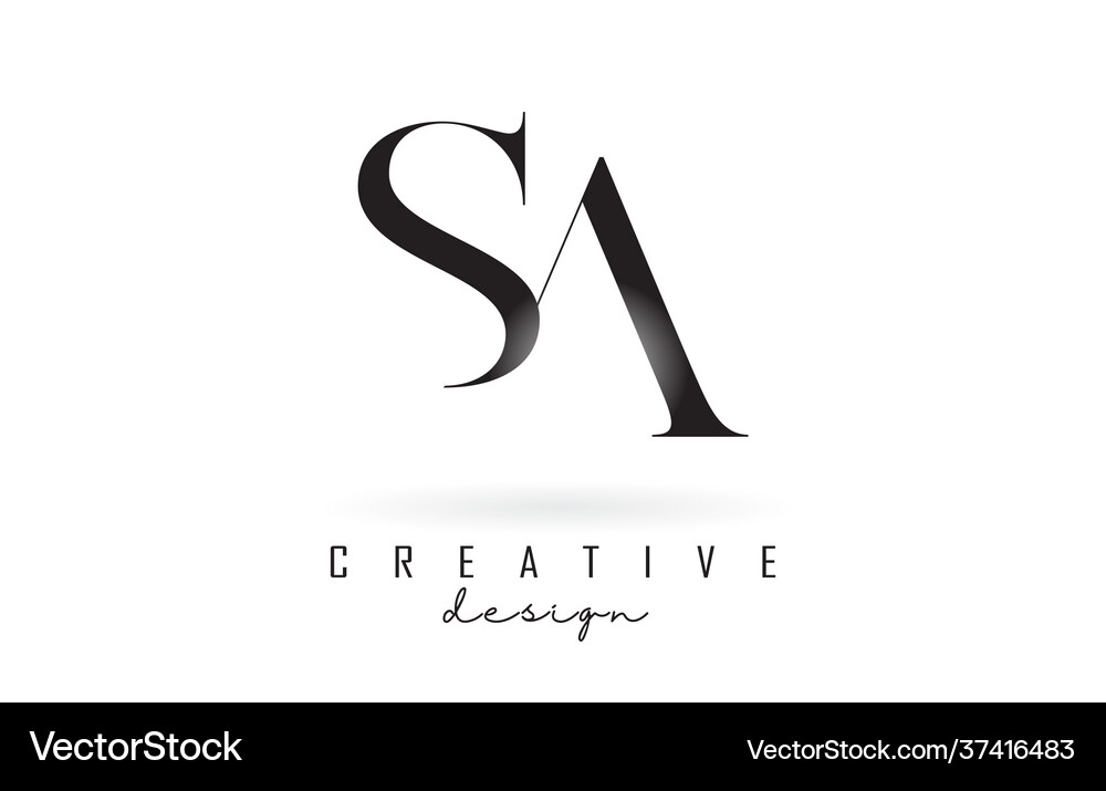 Sa s a letter design logo logotype concept Vector Image