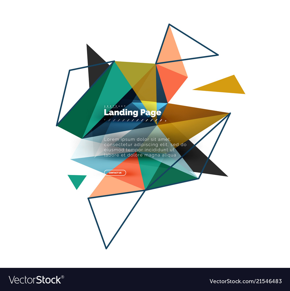 Triangular design abstract background landing Vector Image