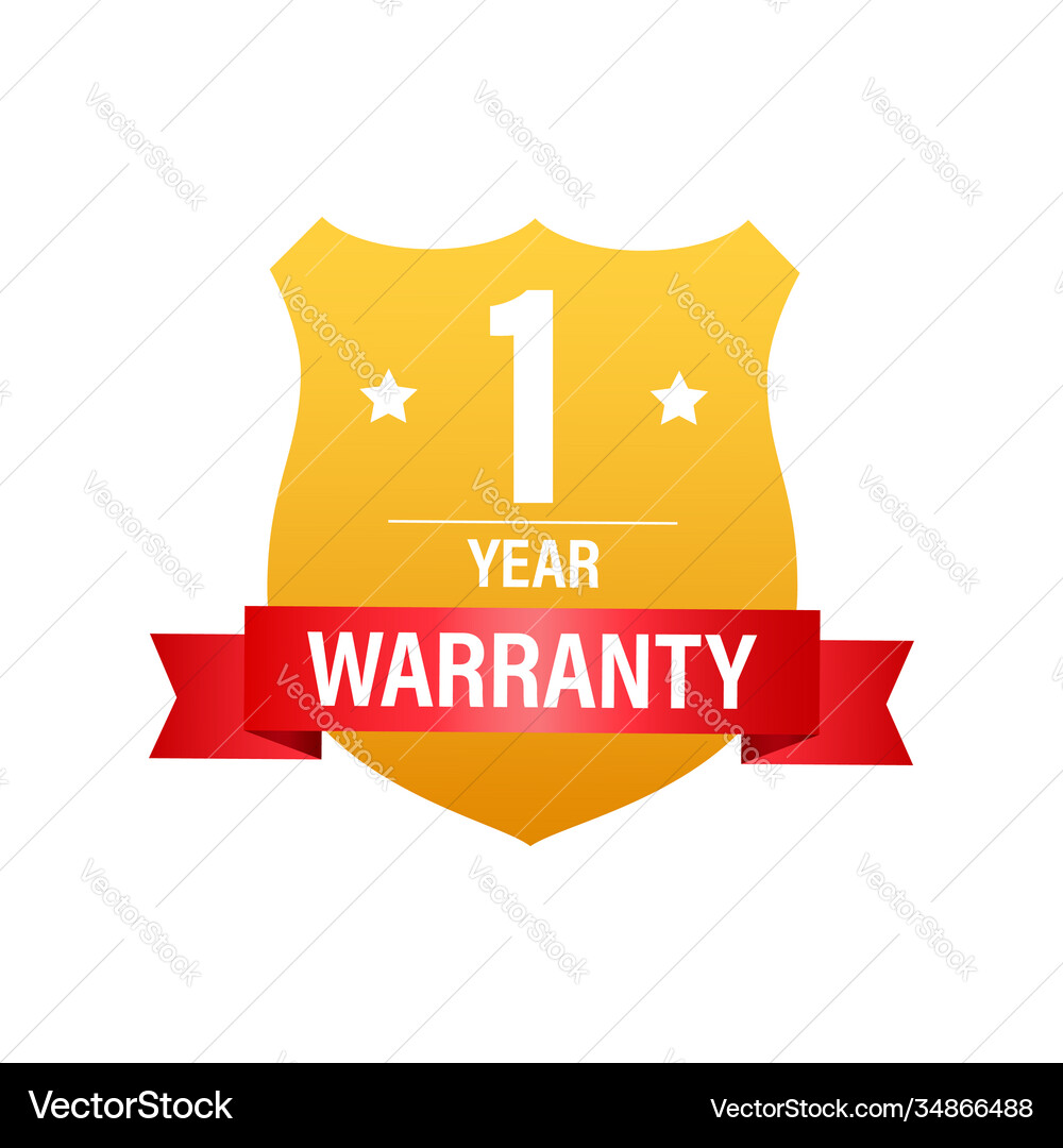 1 year warranty support service icon Royalty Free Vector
