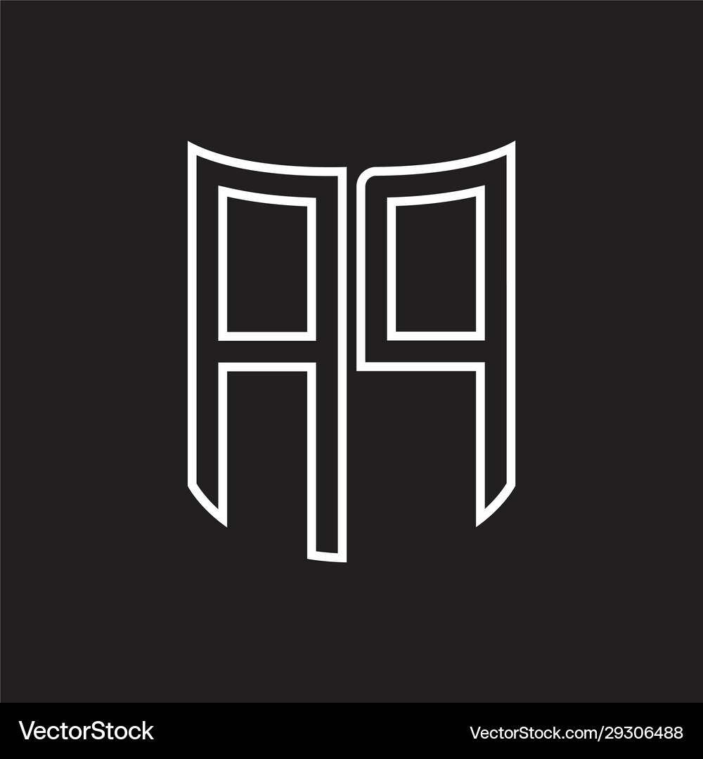 Ap logo monogram with ribbon style outline design Vector Image