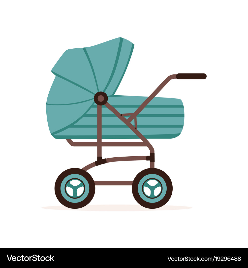 Blue baby pram or stroller safe transportation Vector Image