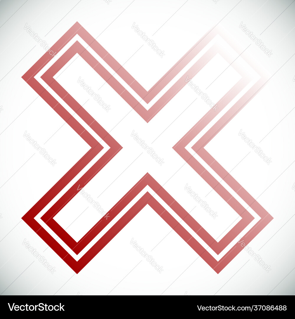 Cross sign symbol letter x graphics Royalty Free Vector
