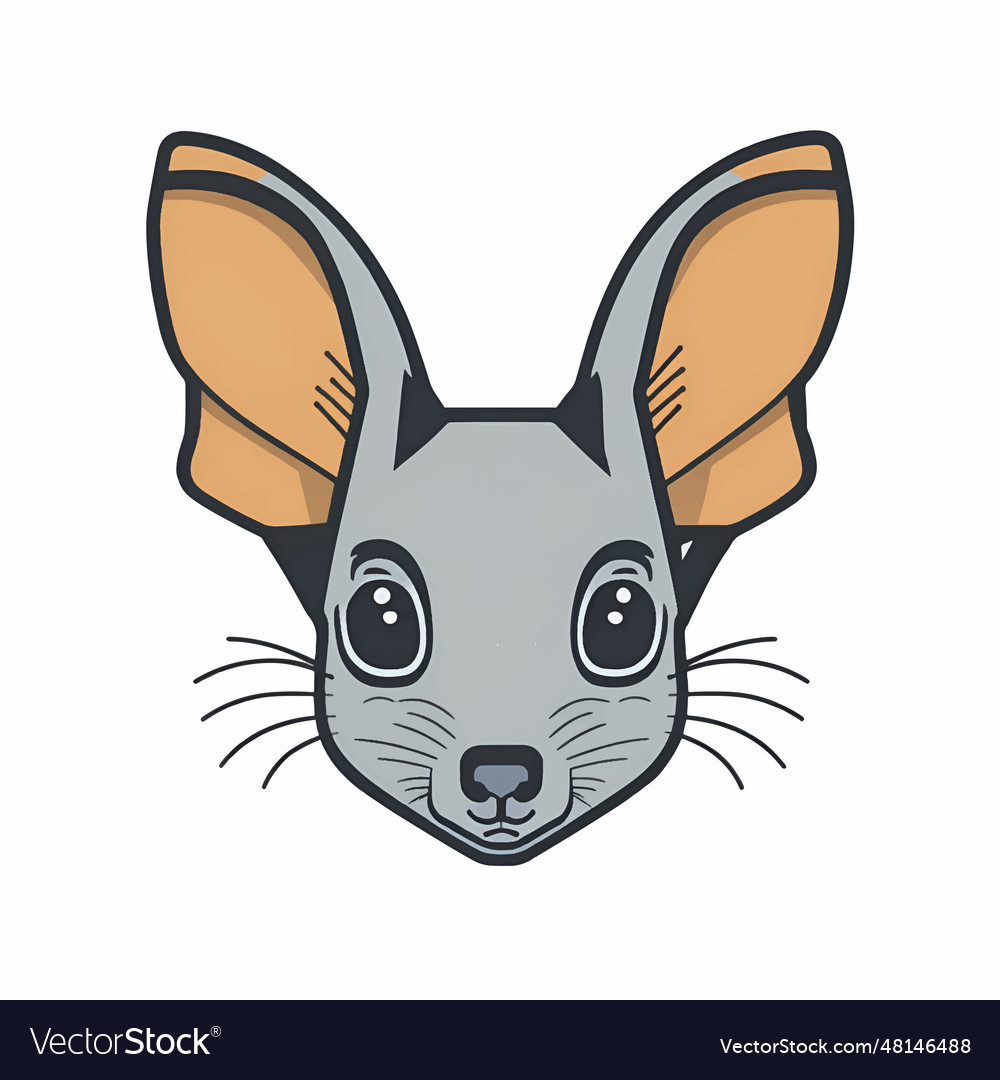 Cute bilby head flat design on white background Vector Image Cute bilby head flat design on white background Vector Image