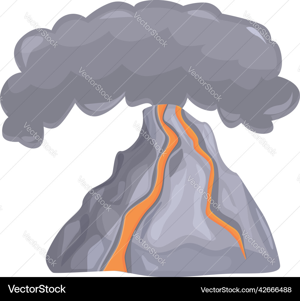 Dust disaster icon cartoon smoke ash Royalty Free Vector