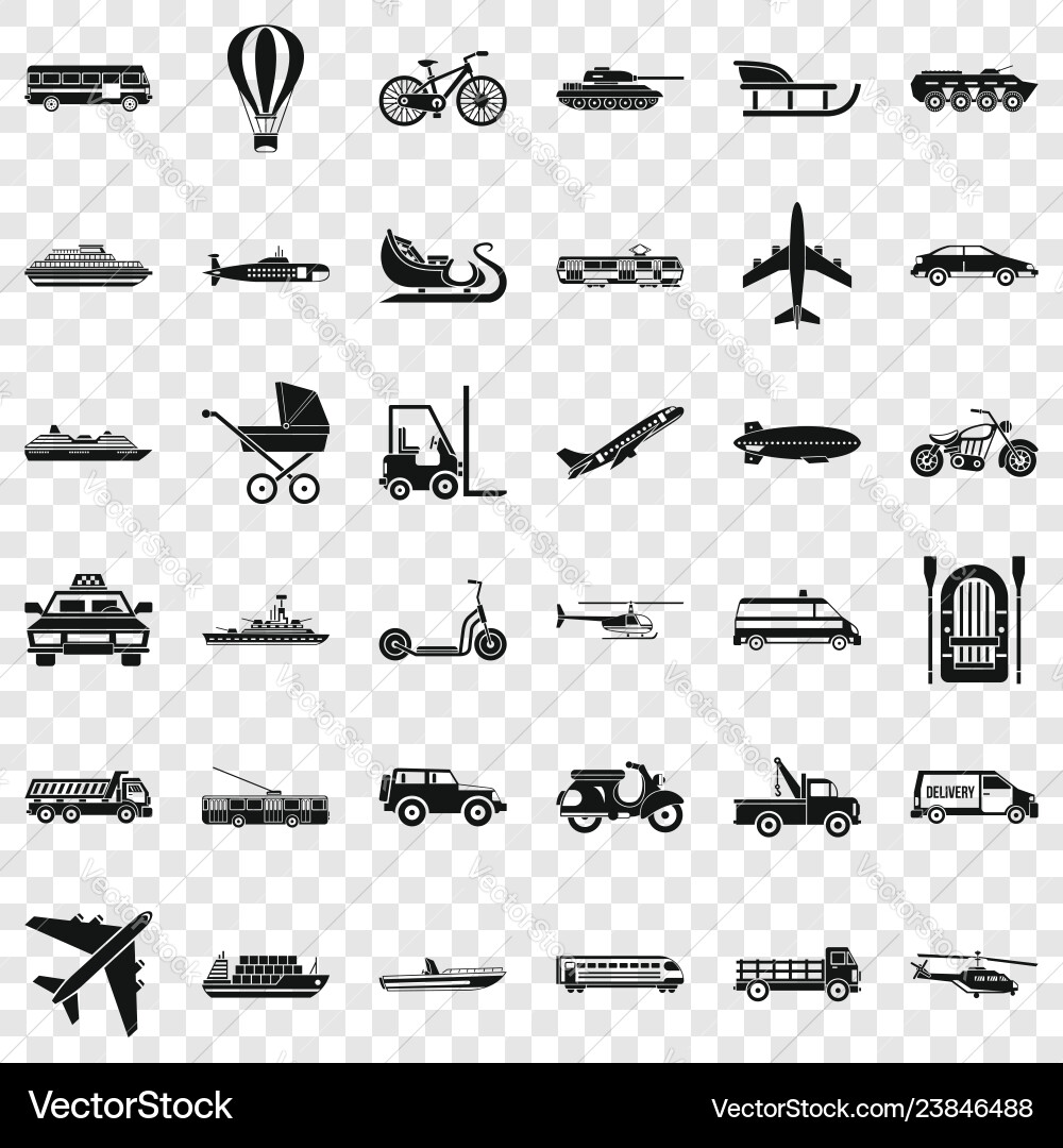 Great transport icons set simple style Royalty Free Vector