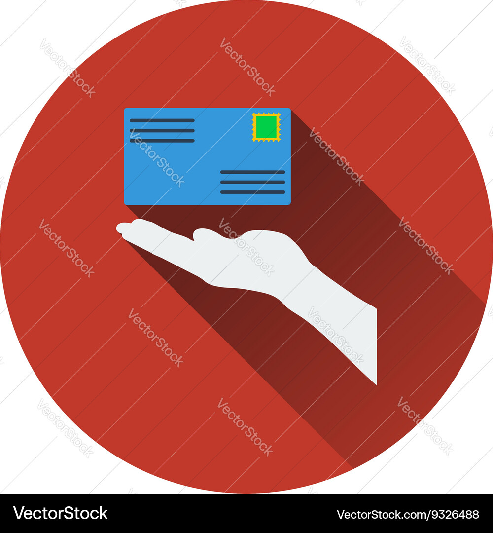 Icon of hand holding letter Royalty Free Vector Image
