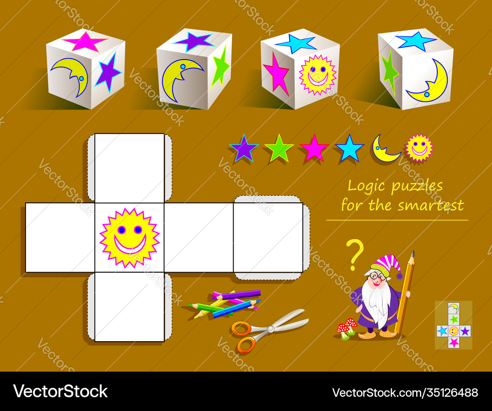 Logic puzzle game for smartest draw signs Vector Image