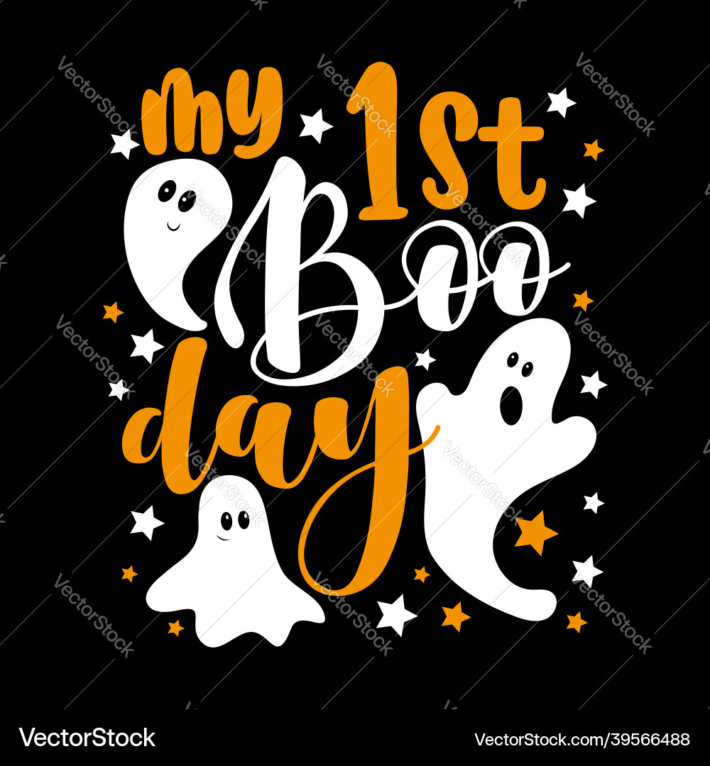My first boo day - cute halloween ghosts Vector Image