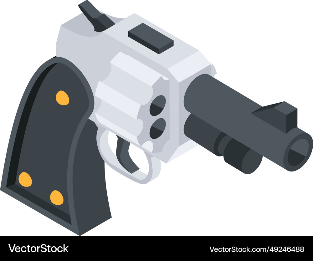 Revolver icon designed in an isometric style Vector Image