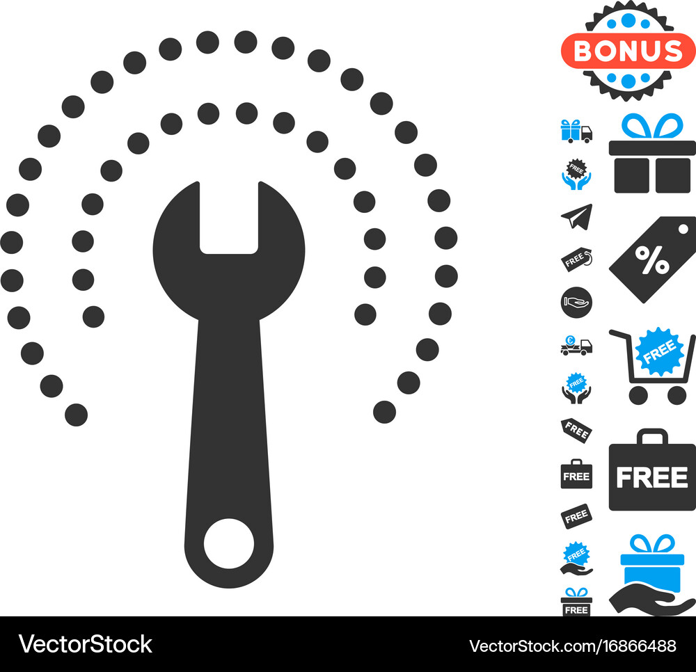 Service tools wrench icon with free bonus Vector Image