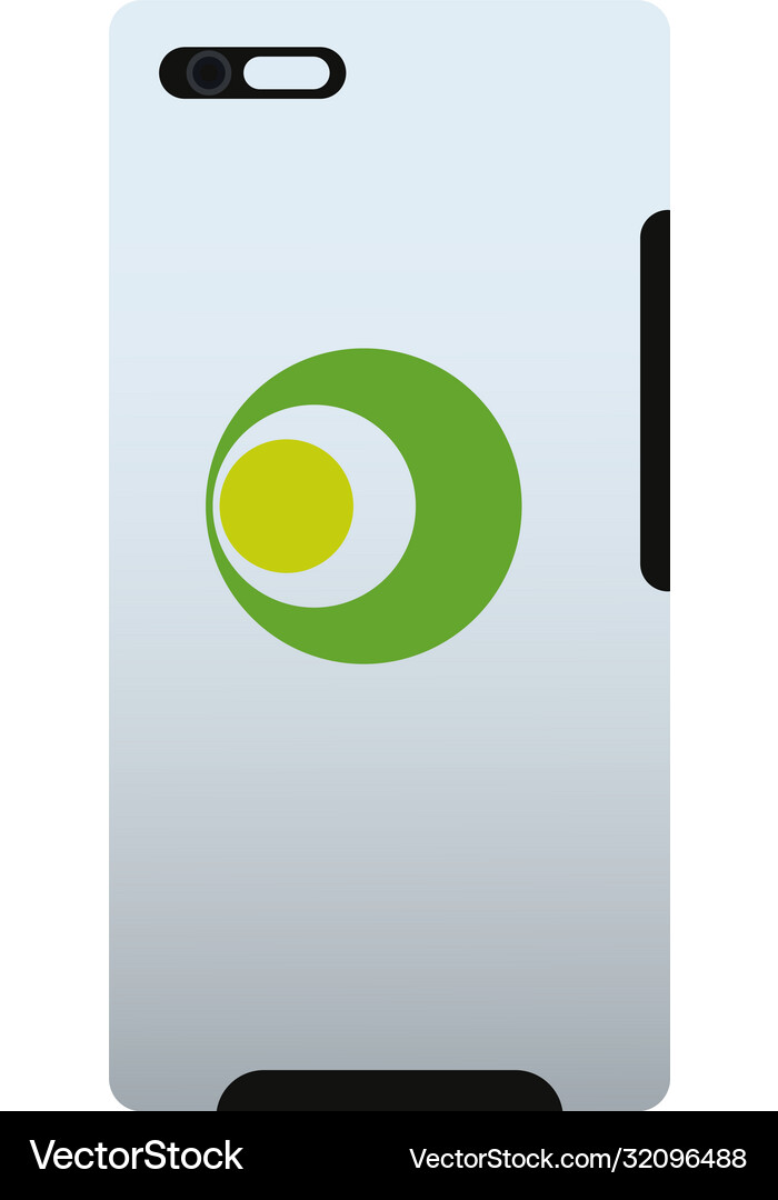 Smartphone with green and white stationery Vector Image