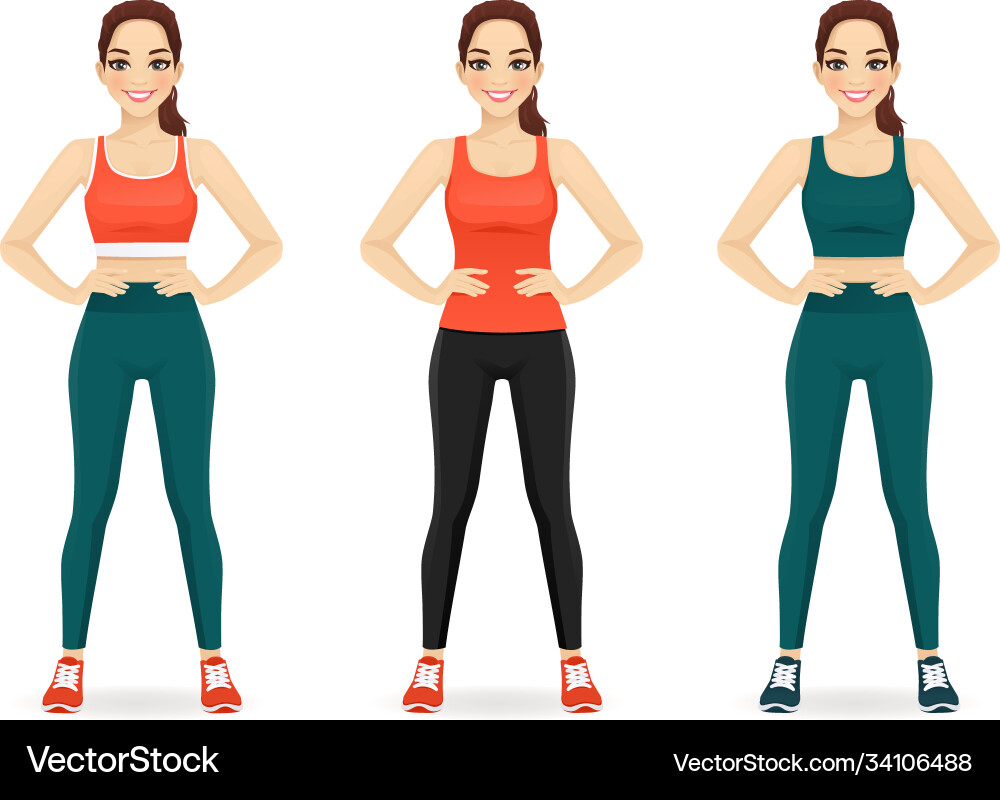 Sport woman set Royalty Free Vector Image - VectorStock