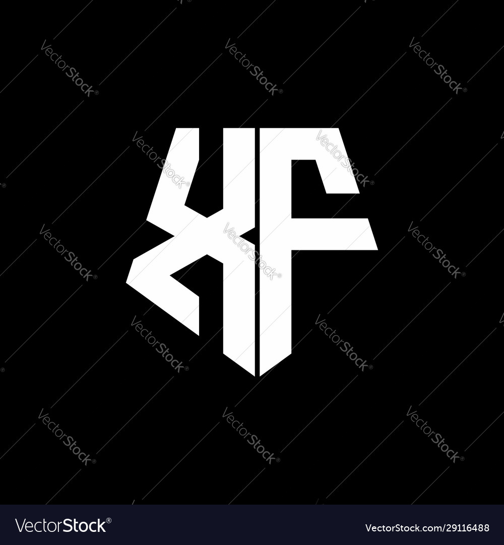 Xf logo monogram with pentagon shape style design Vector Image