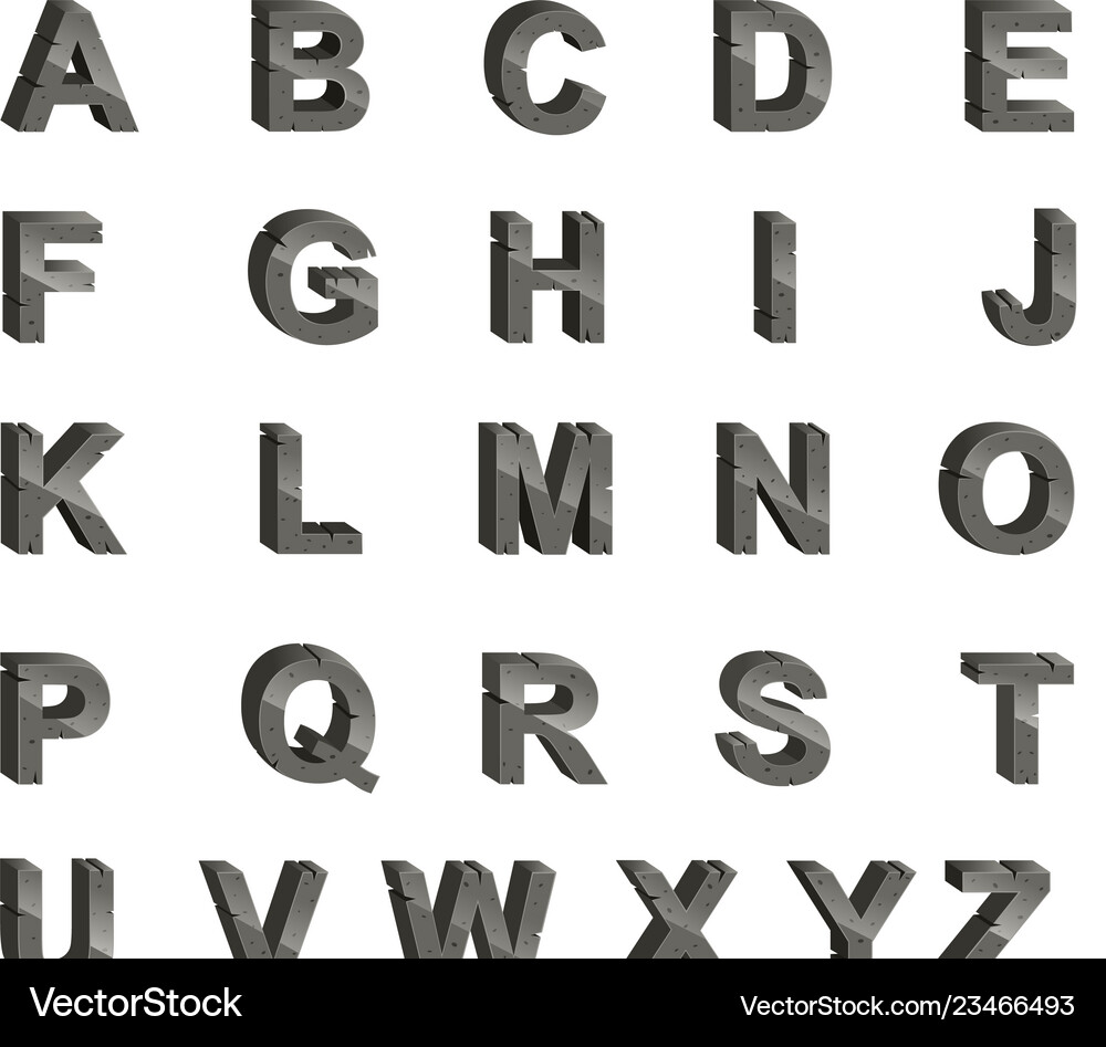 Capital alphabet in grey color Royalty Free Vector Image