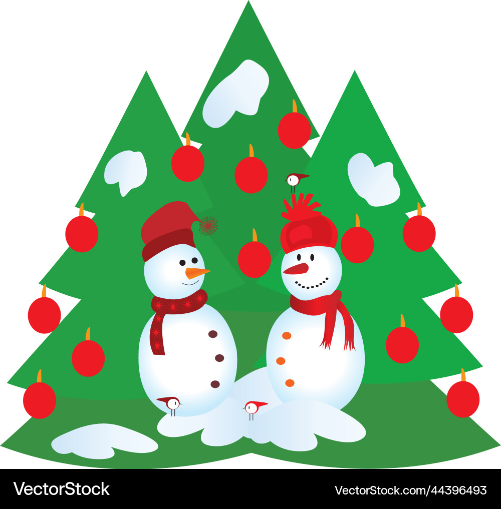 Christmas snowmen Royalty Free Vector Image - VectorStock