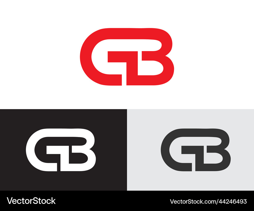 Gb letter logo design lettering Royalty Free Vector Image