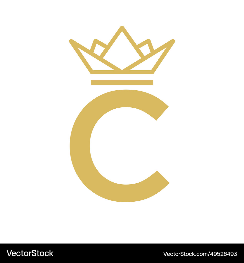 Initial letter c crown logo crown logo for beauty Vector Image