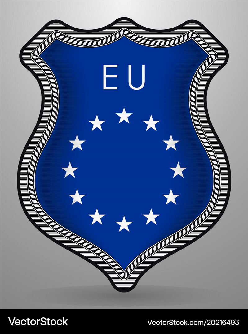 Monochrome version european union flag badge Vector Image