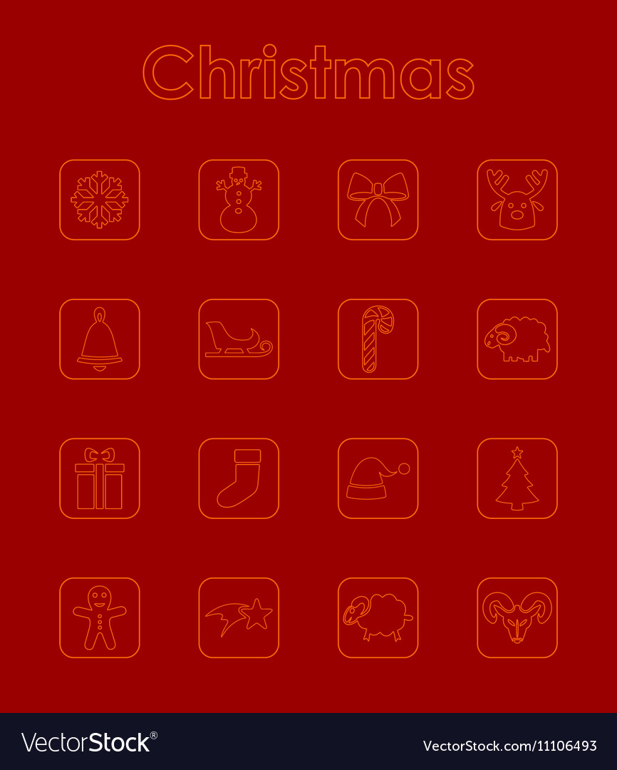 Set of christmas simple icons Royalty Free Vector Image
