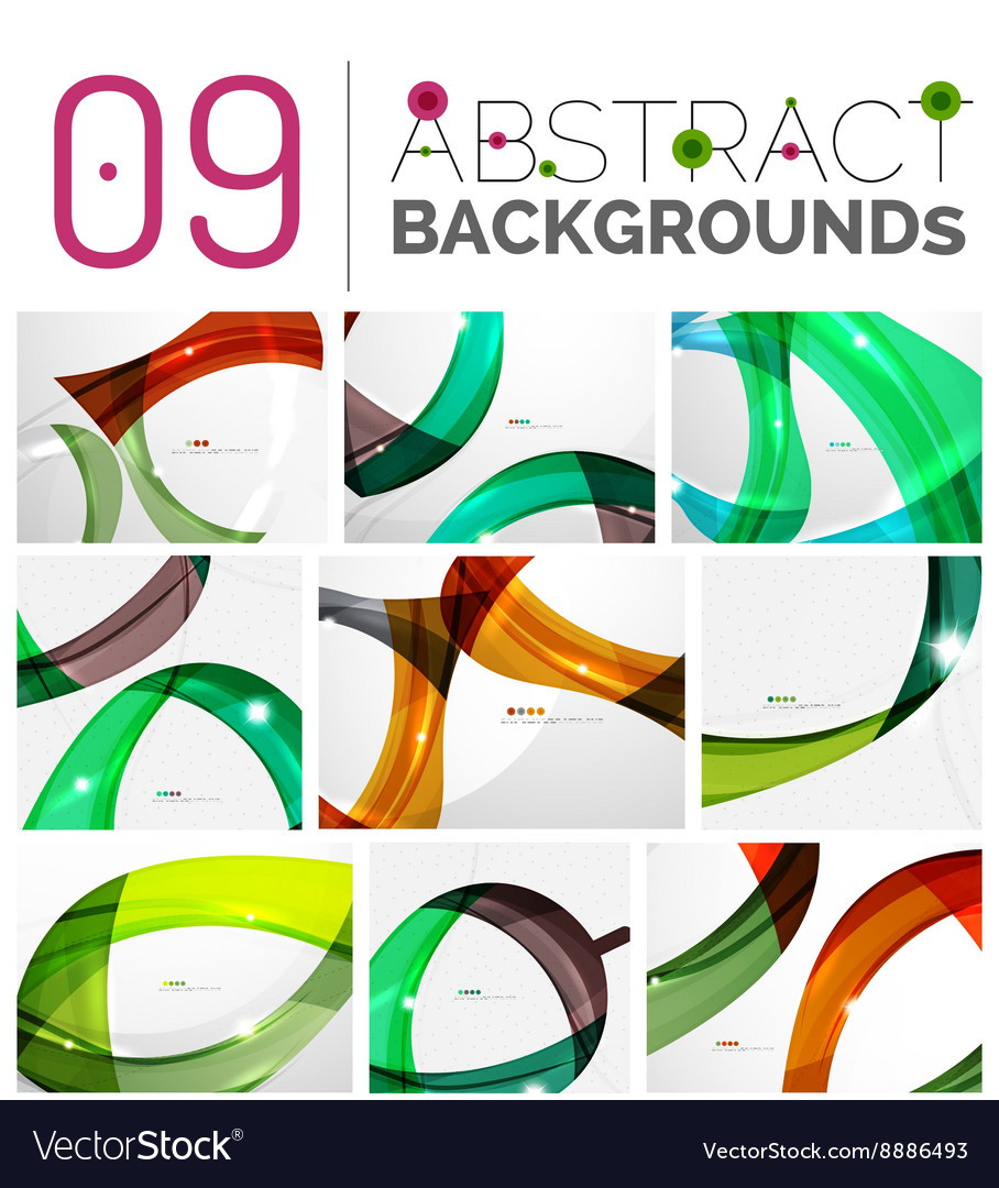 Set of smooth abstract backgrounds Royalty Free Vector Image
