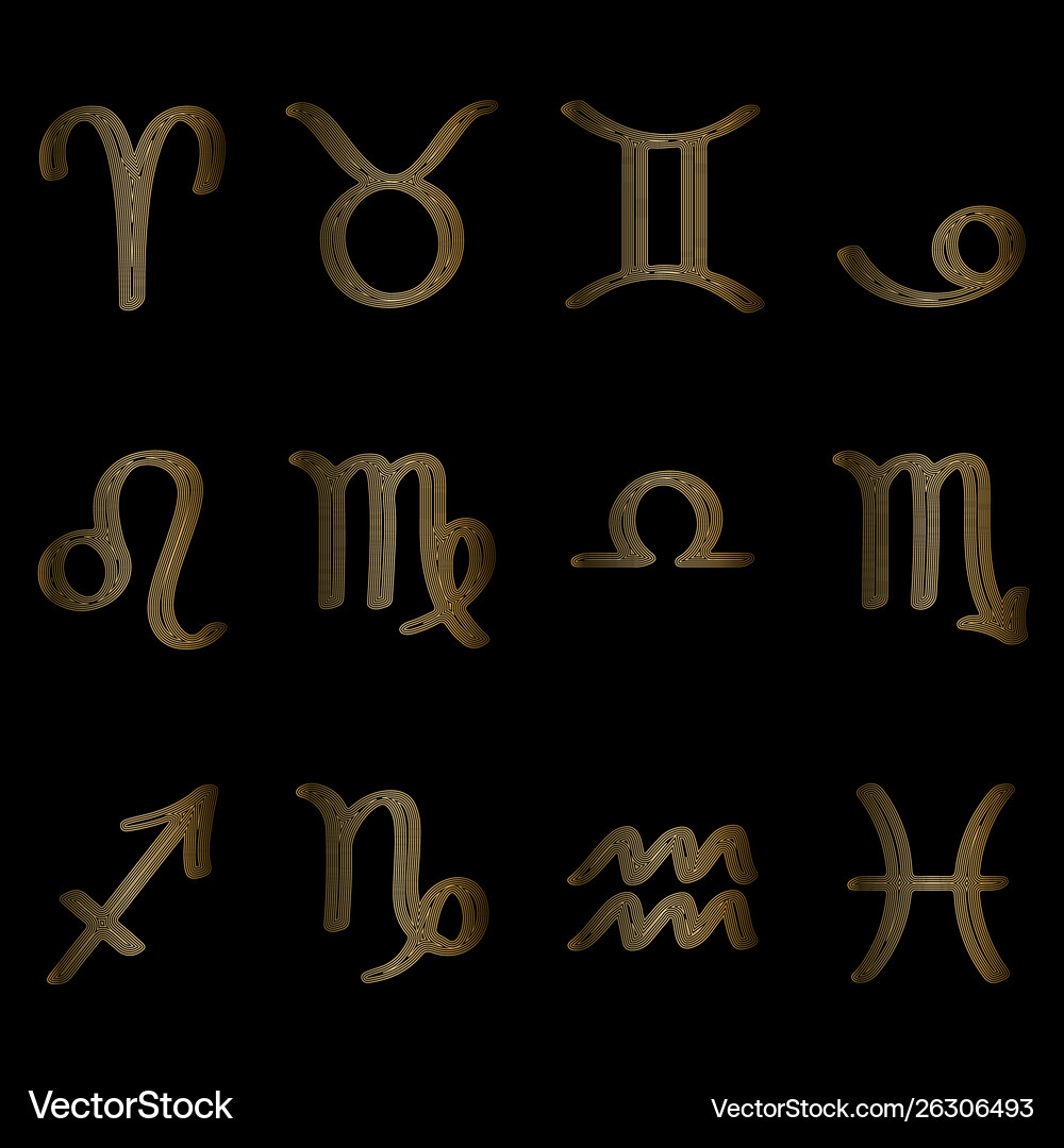 Set signs zodiac symbols Royalty Free Vector Image
