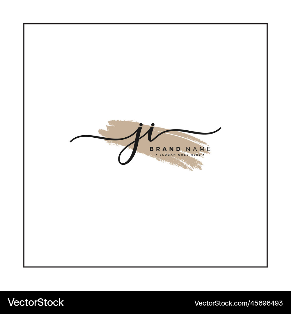 Simple signature logo for alphabet ji template Vector Image