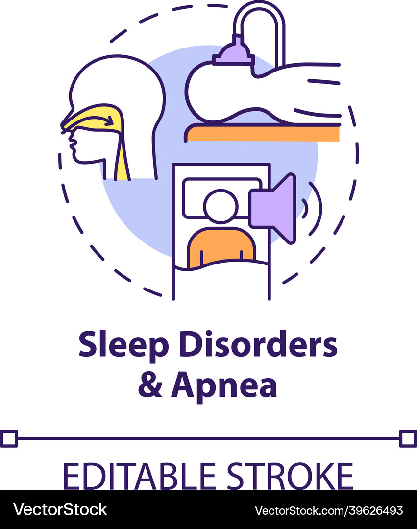 Sleep disorders and apnea concept icon Royalty Free Vector
