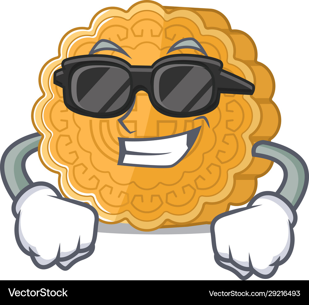 Super cool chinese mooncake character wearing Vector Image
