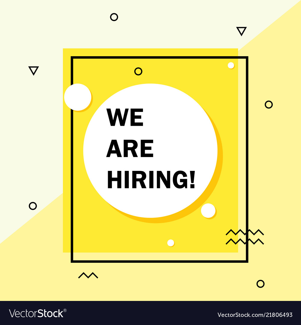 We are hiring join our team poster Royalty Free Vector Image