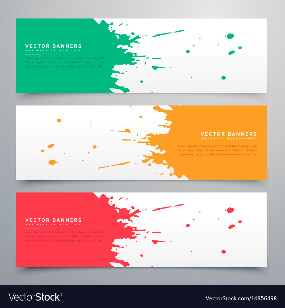 Abstract ink splatter banners set background Vector Image