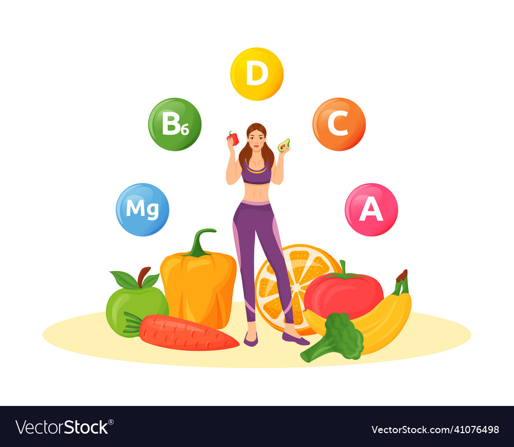 Balanced diet flat concept Royalty Free Vector Image