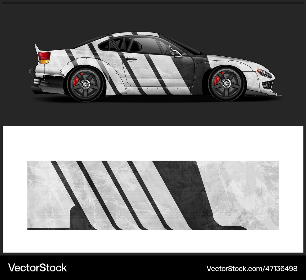 Car wrap kit and car vinyl wrap Royalty Free Vector Image