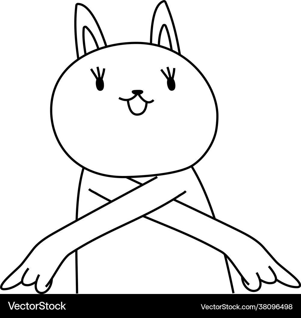 Cat outline that guides you pointing your Vector Image