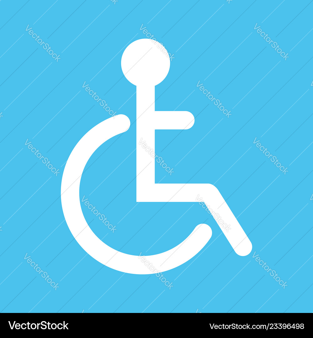 Disabled flat web icon or sign isolated on lue Vector Image