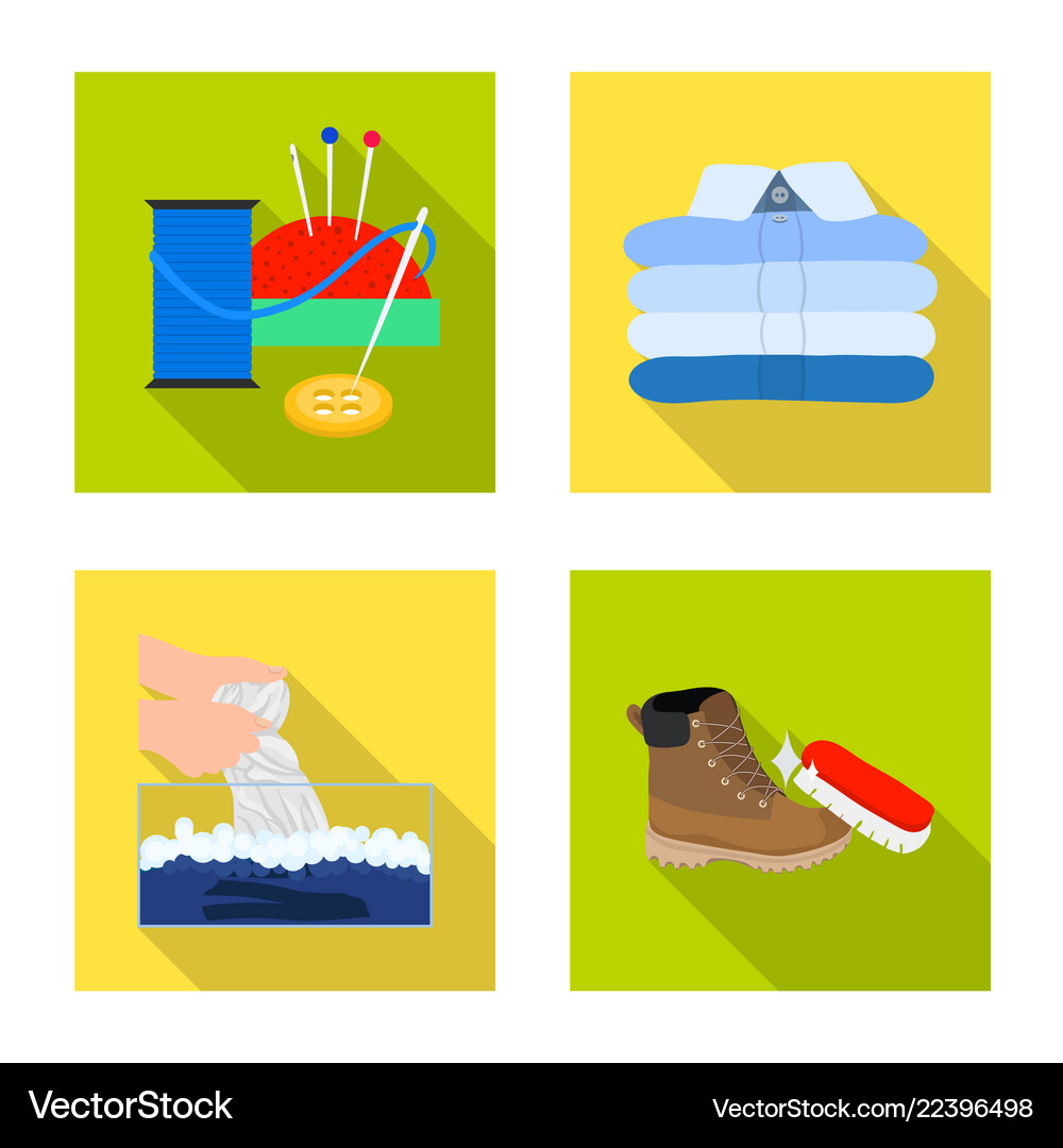Isolated object of laundry and clean icon set Vector Image