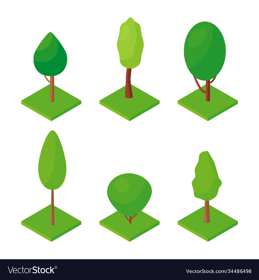 Isometric trees icon isolated Royalty Free Vector Image Isometric trees icon isolated Royalty Free Vector Image