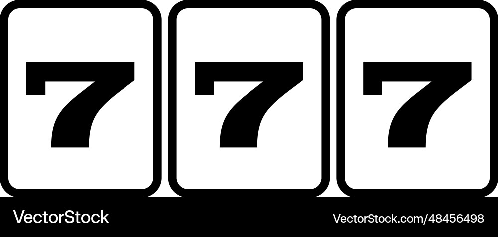 Jackpot icon lucky sevens on slot machine Vector Image