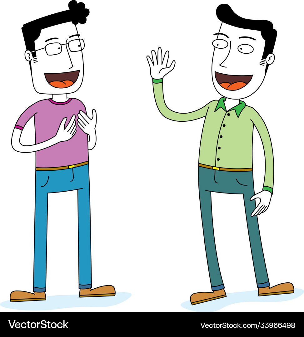 Man say hello to his friend Royalty Free Vector Image