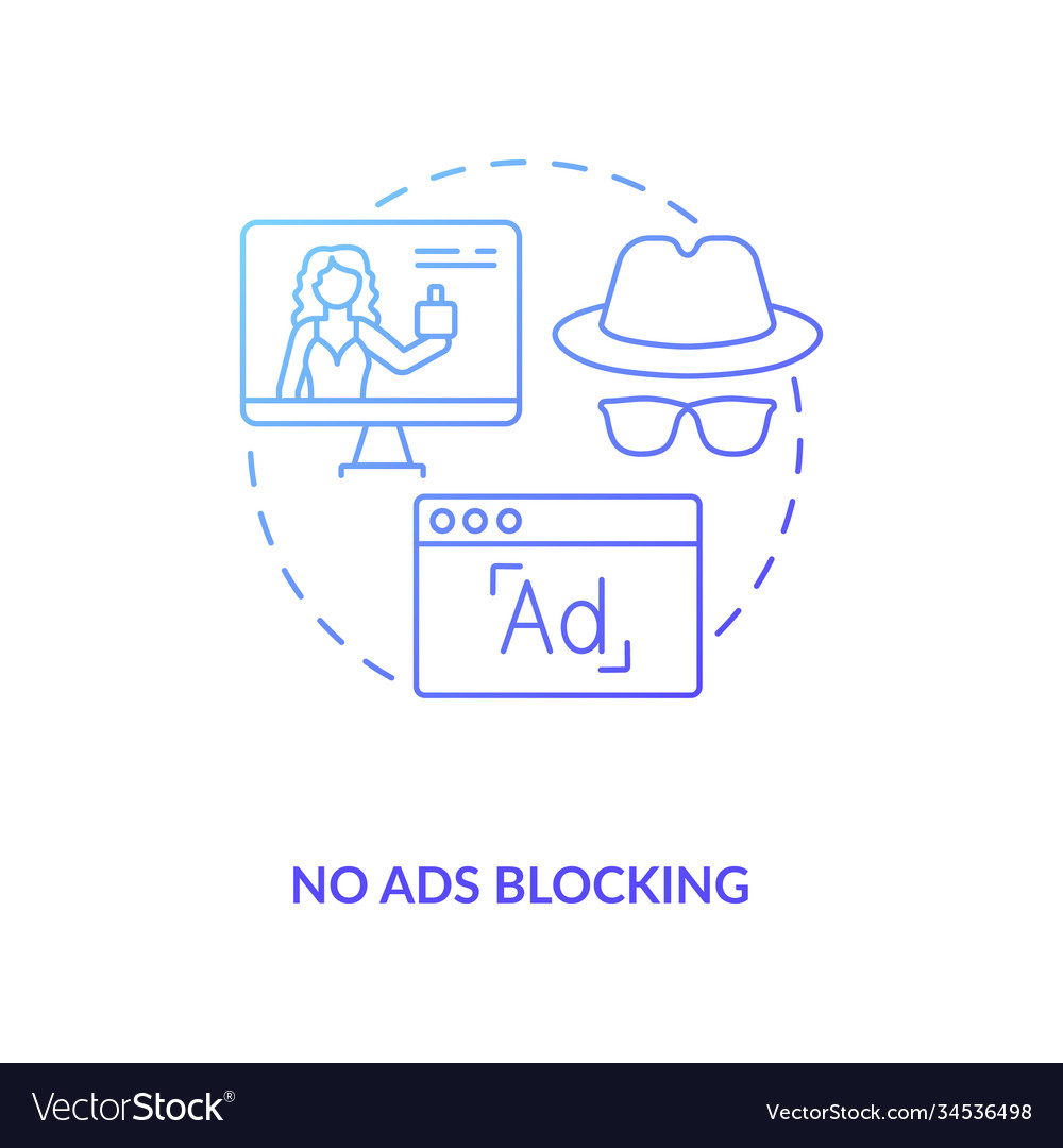 No ads blocking concept icon Royalty Free Vector Image
