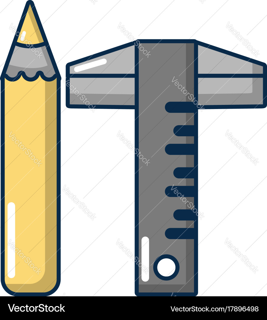 Ruler pencil icon cartoon style Royalty Free Vector Image