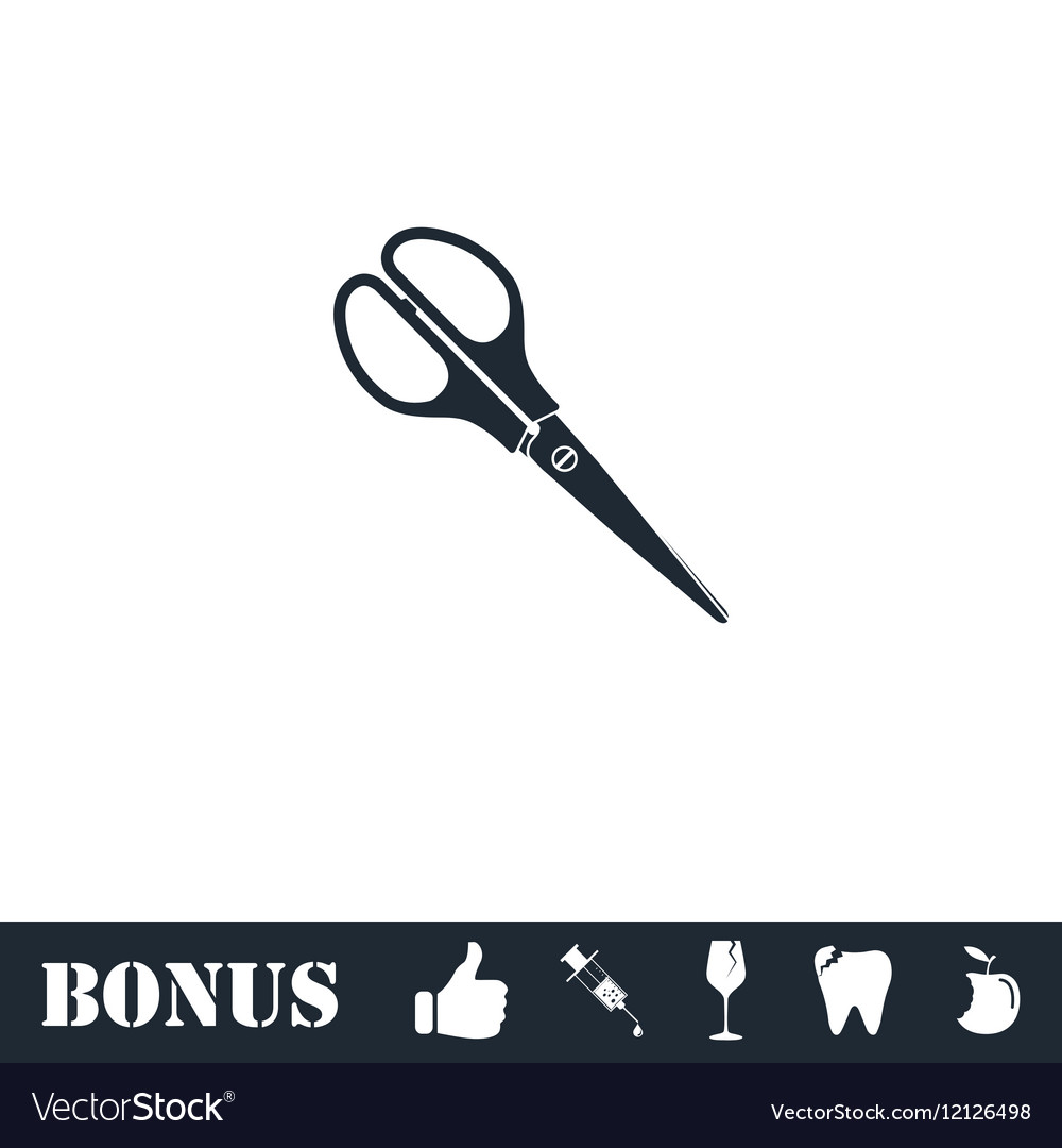 Scissors icon flat Royalty Free Vector Image - VectorStock