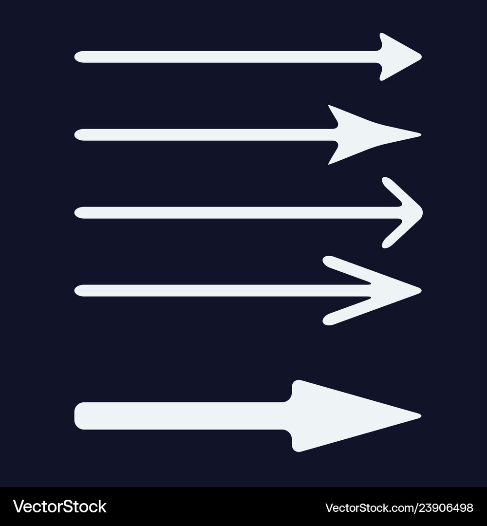 Set of white arrows icon Royalty Free Vector Image