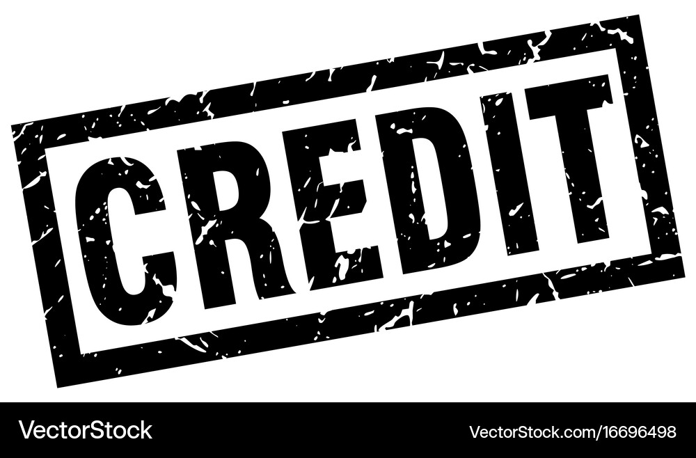 Square grunge black credit stamp Royalty Free Vector Image