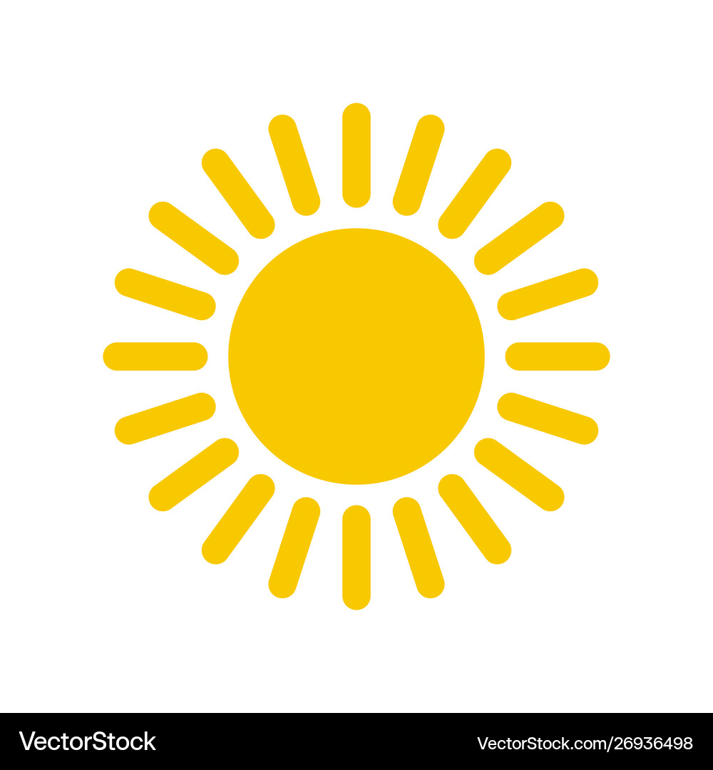 Sun icon yellow star icon summer sunlight Vector Image
