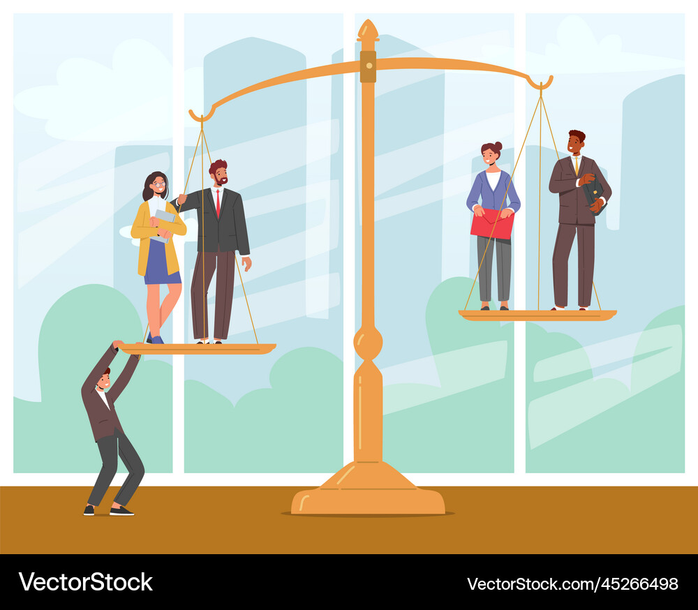 Unjust advantage inequality rights salary Vector Image