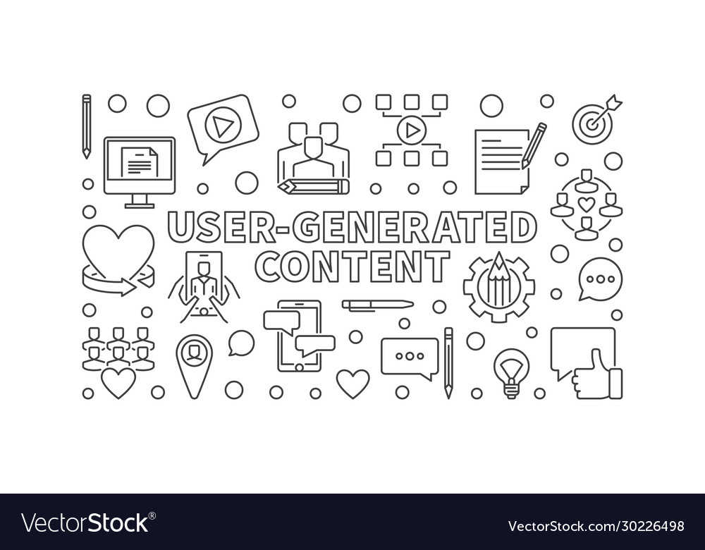 User-generated content linear banner ugc Vector Image