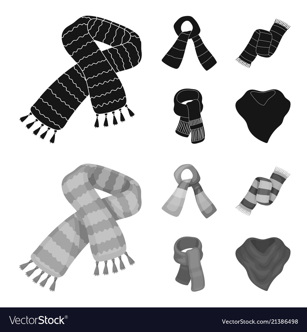 Various kinds of scarves and shawls Royalty Free Vector