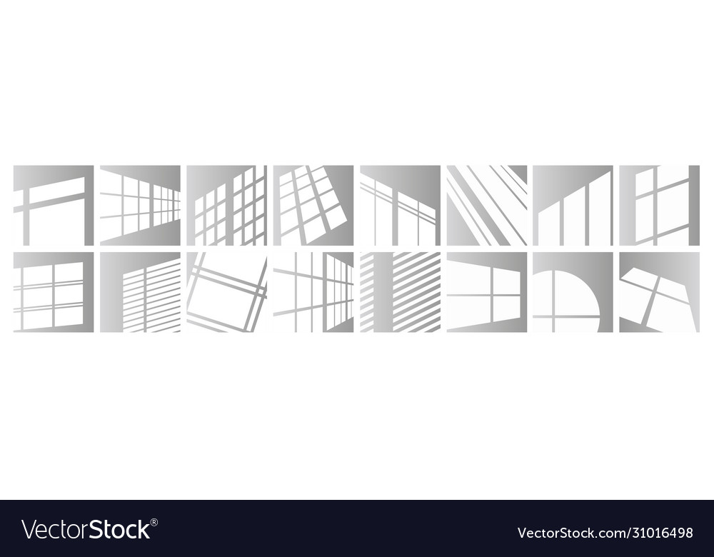 Window light set sunlight Royalty Free Vector Image