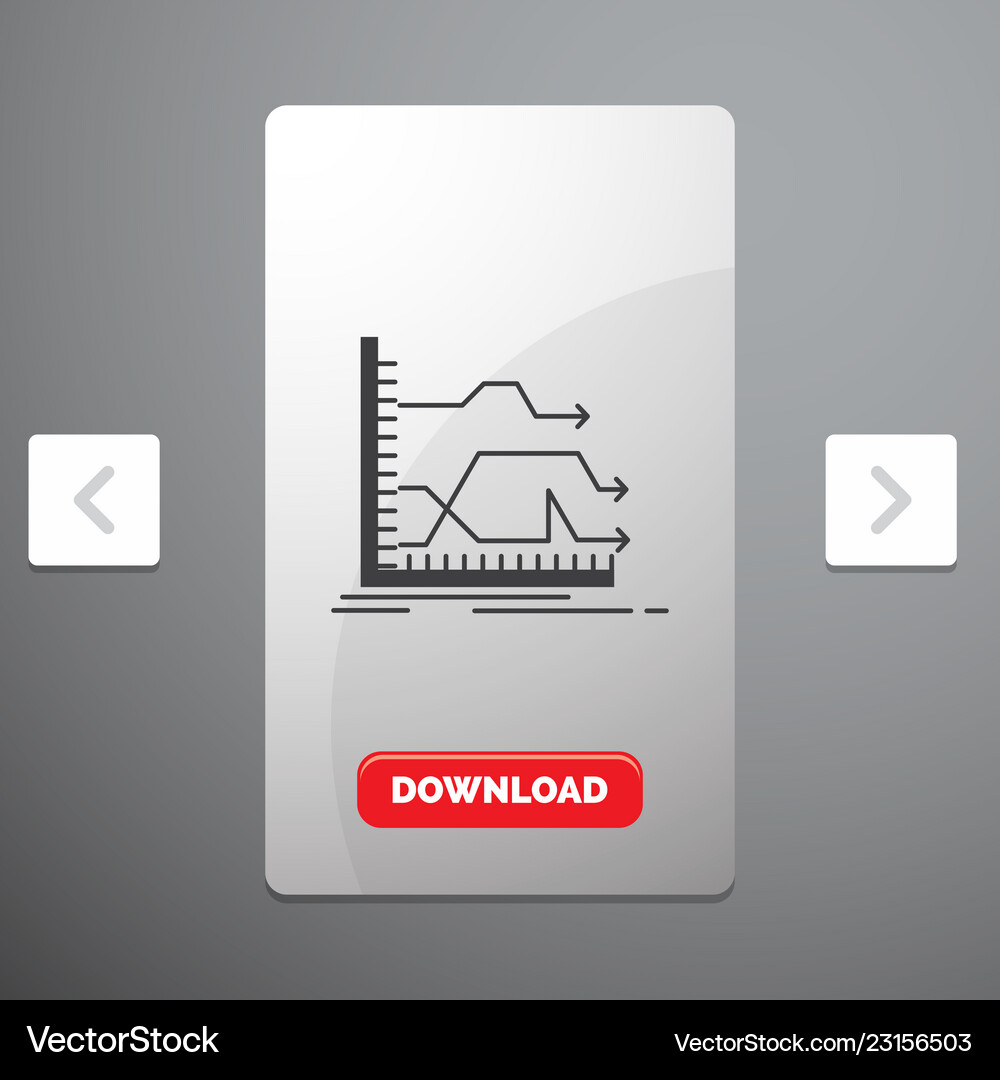 Arrows forward graph market prediction glyph icon Vector Image