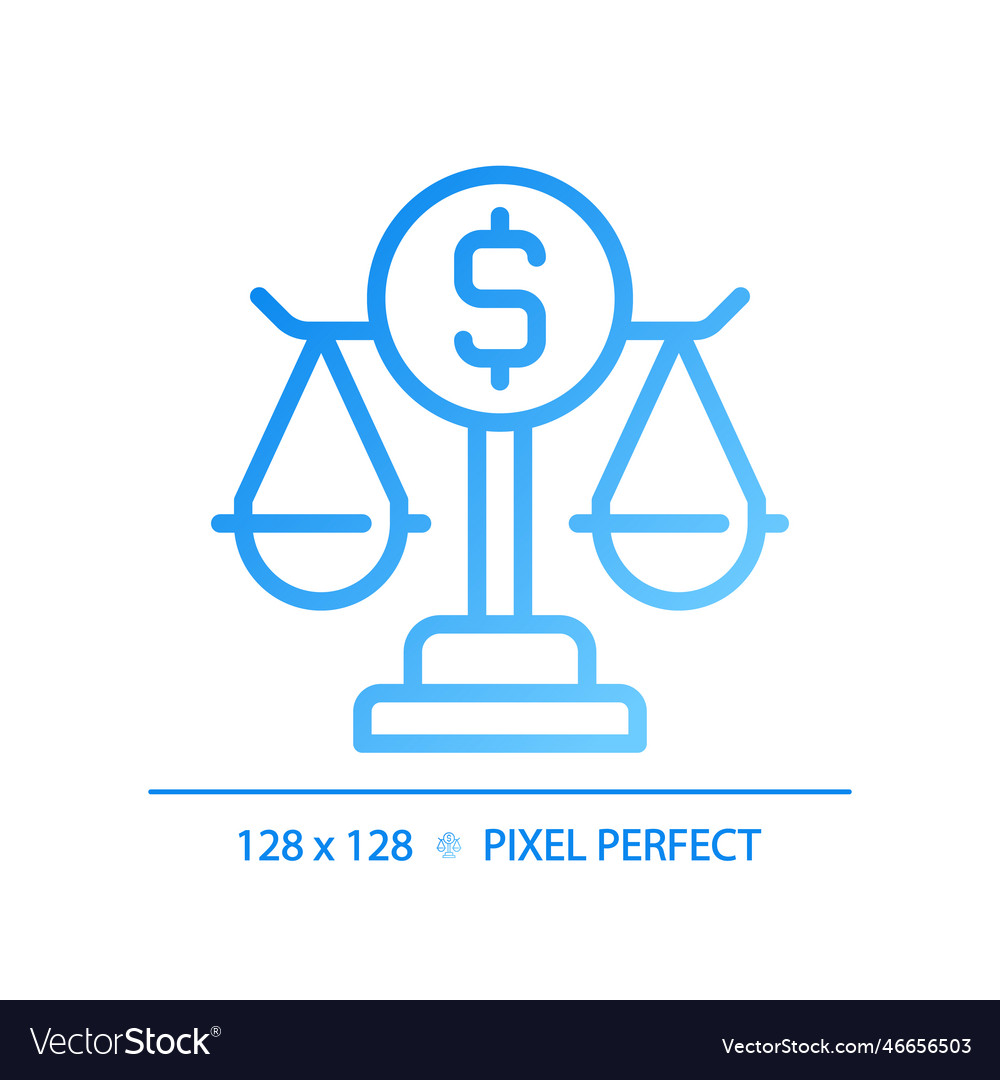 Banking law pixel perfect gradient linear icon Vector Image Banking law pixel perfect gradient linear icon Vector Image